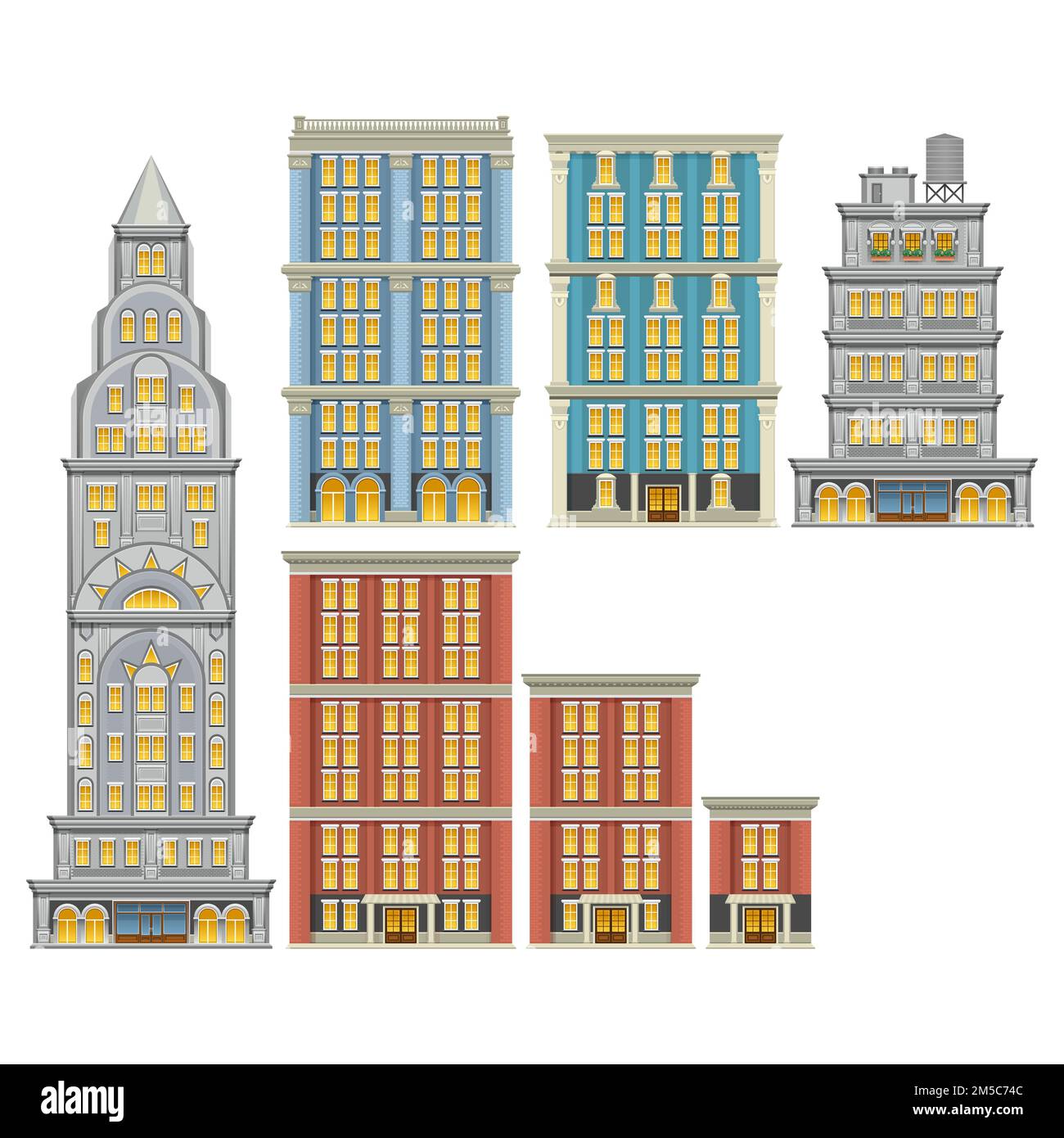 Detailed illustration of buildings. Vector eps 10 Stock Vector Image ...