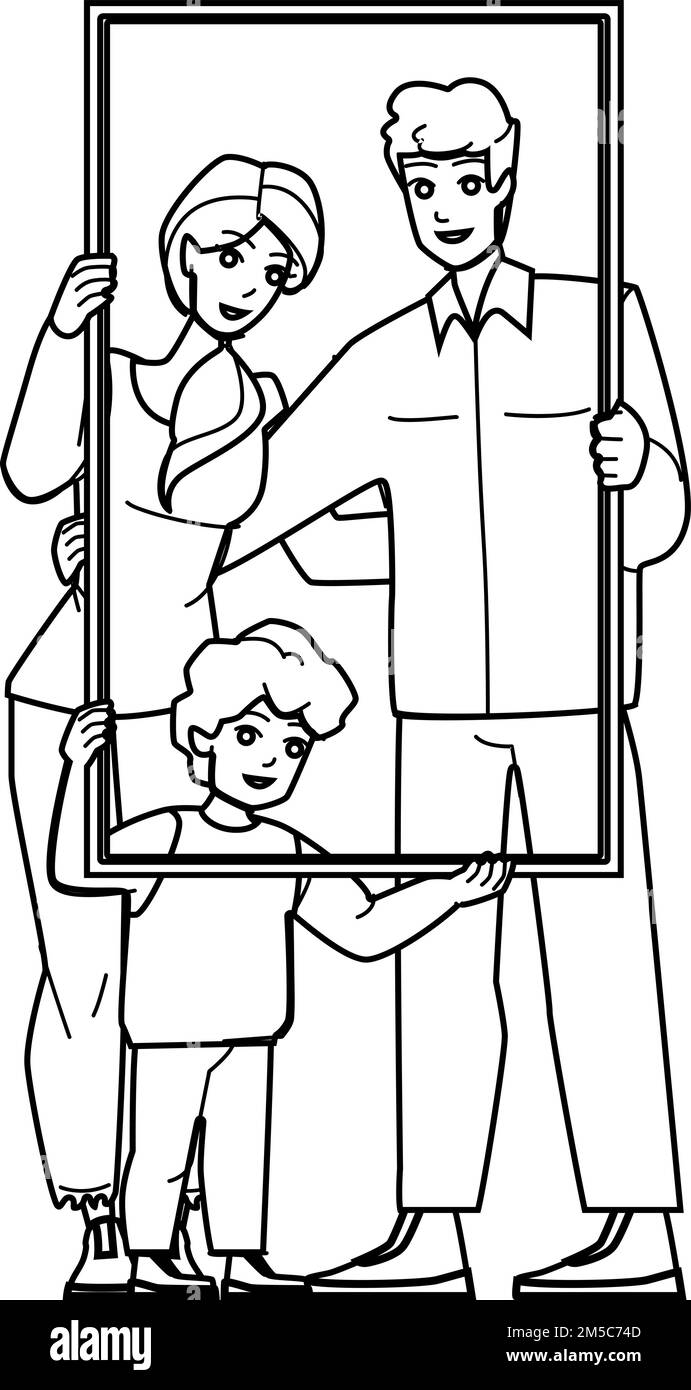 family portrait vector Stock Vector Image & Art - Alamy