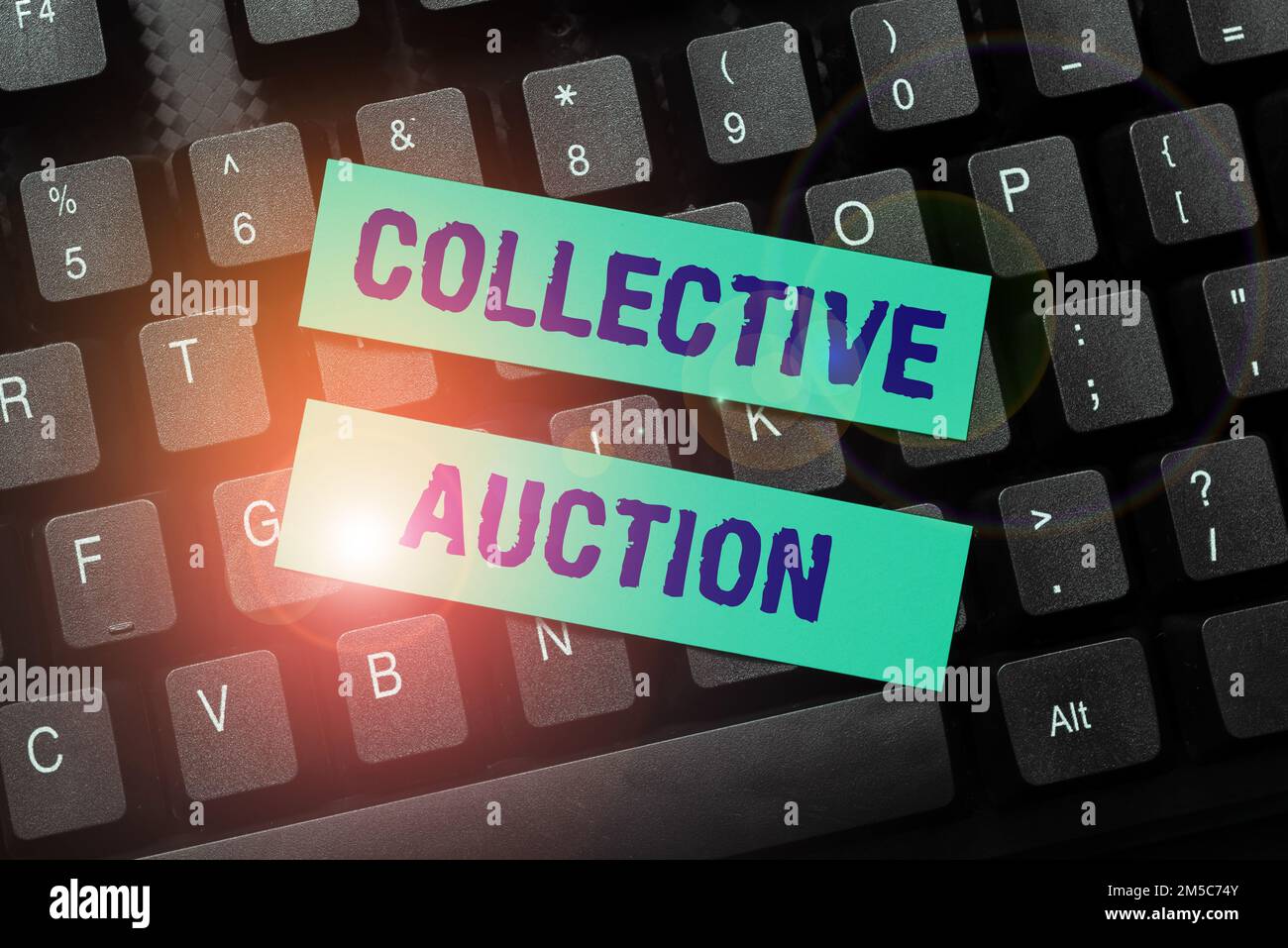 Handwriting text Collective Auction. Internet Concept Gathering and ...
