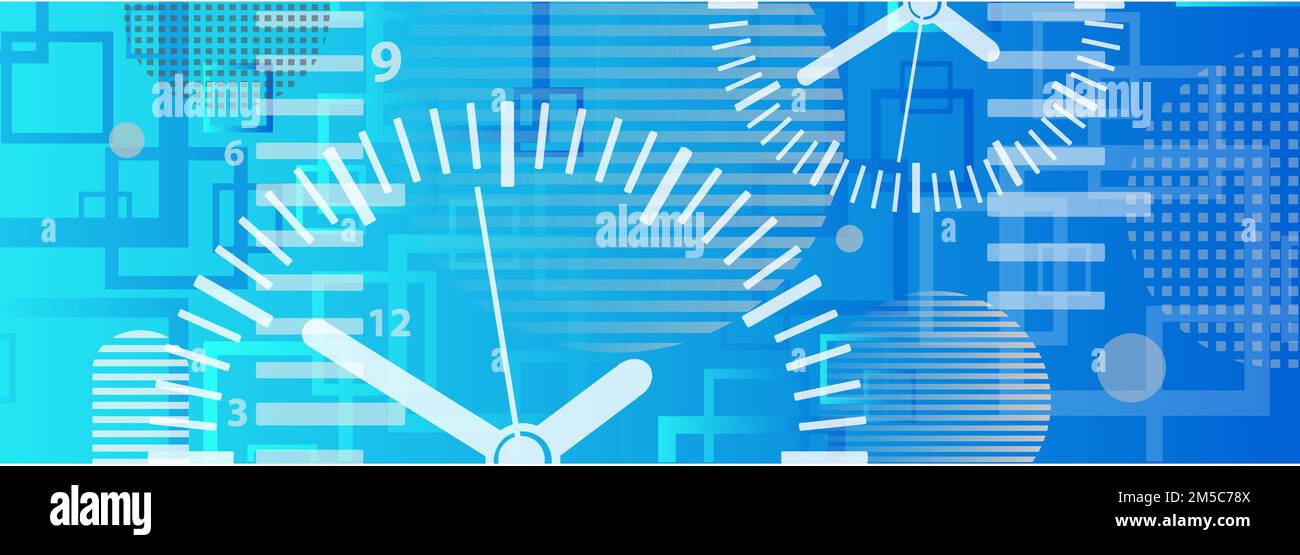 Time background with round wall clocks Stock Vector Image & Art - Alamy