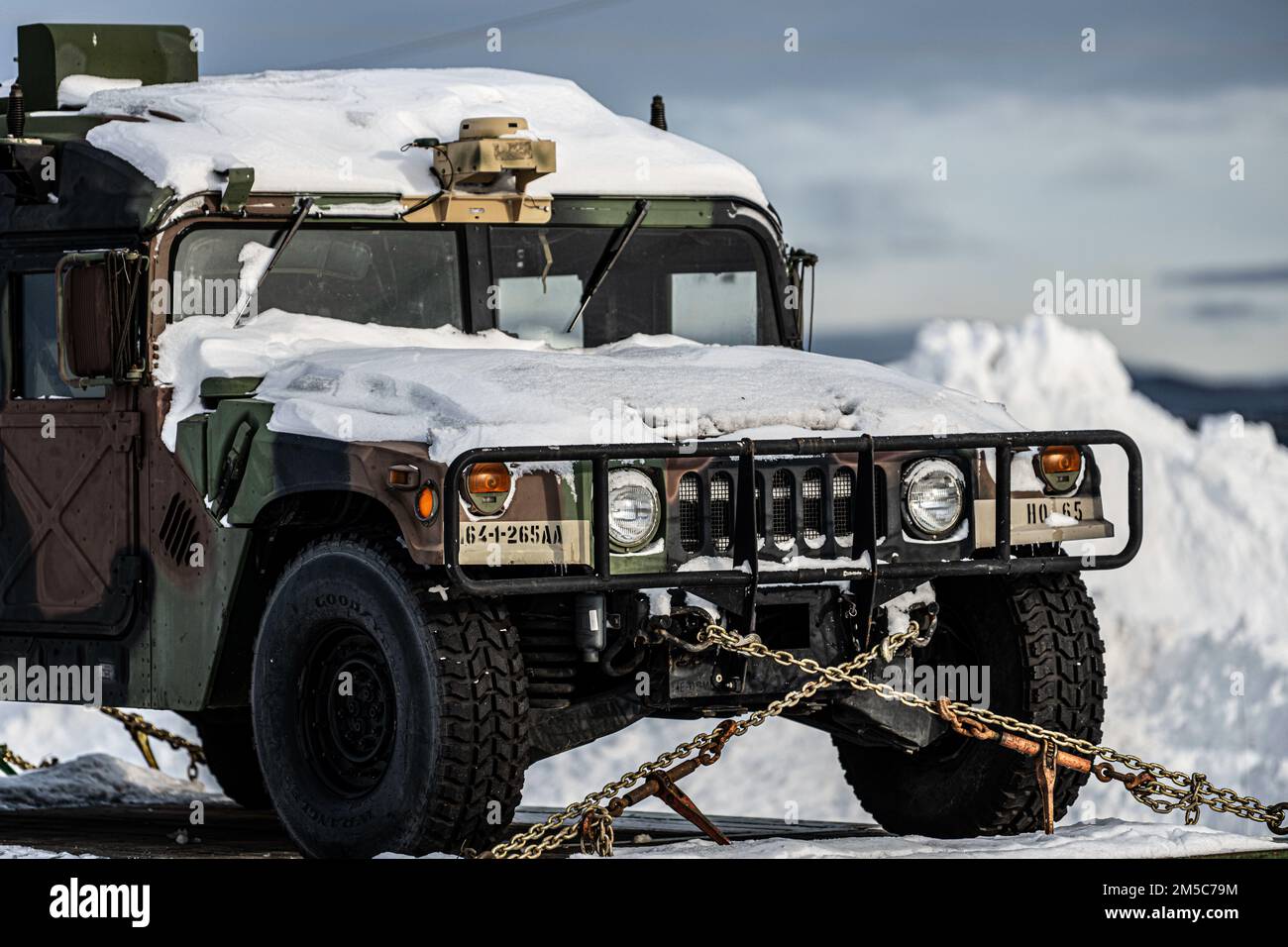 A Humvee arrives in preparation for Exercise Arctic Edge at Eielson Air ...