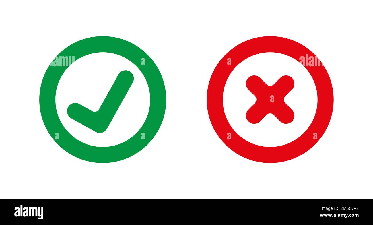 tick and cross icon on white background Stock Vector Image & Art - Alamy