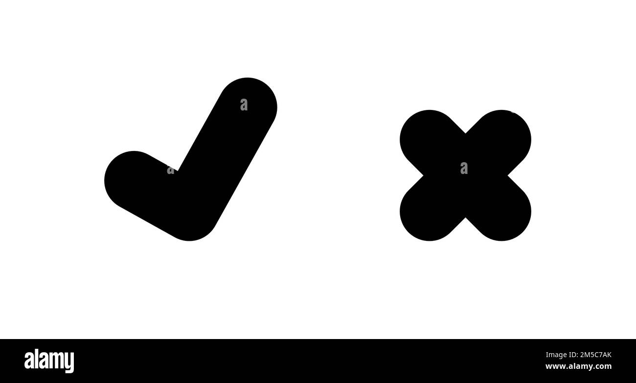tick and cross icon on white background Stock Vector Image & Art - Alamy