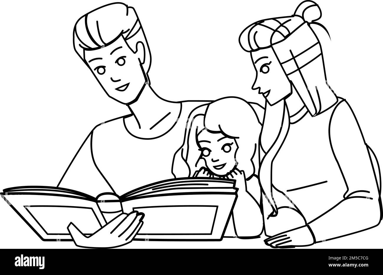 family reading vector Stock Vector Image & Art - Alamy