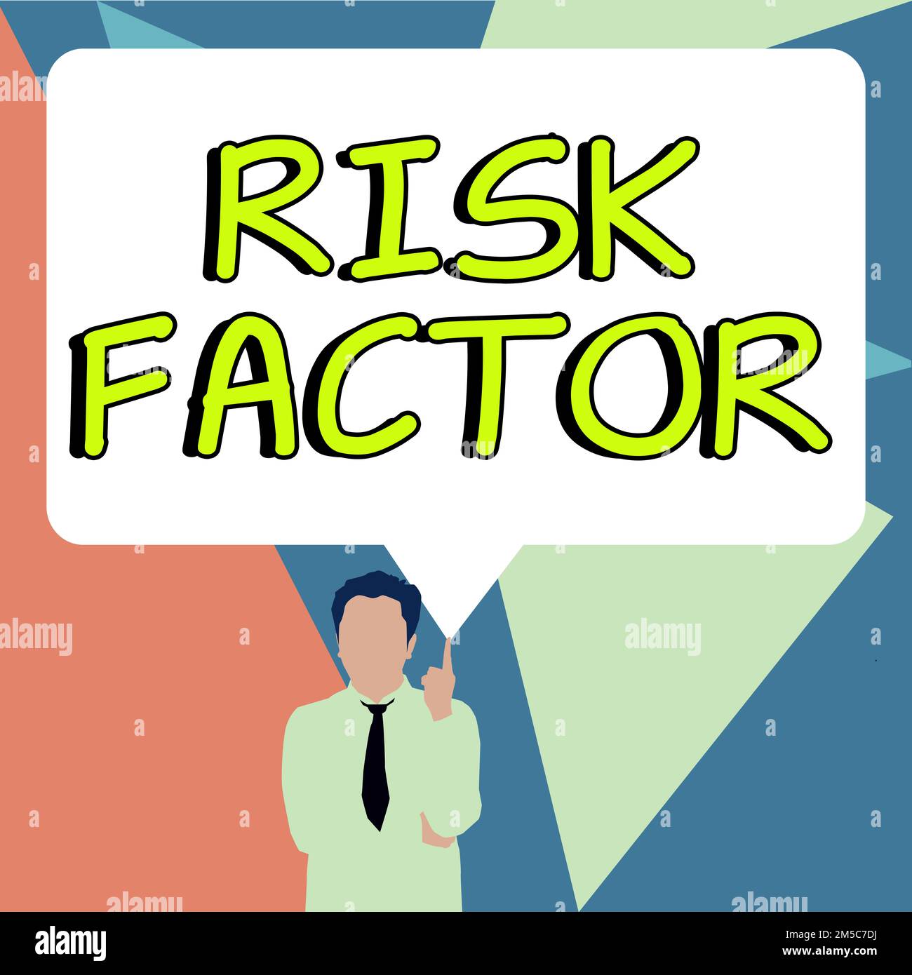 Text caption presenting Risk Factor. Concept meaning Something that ...