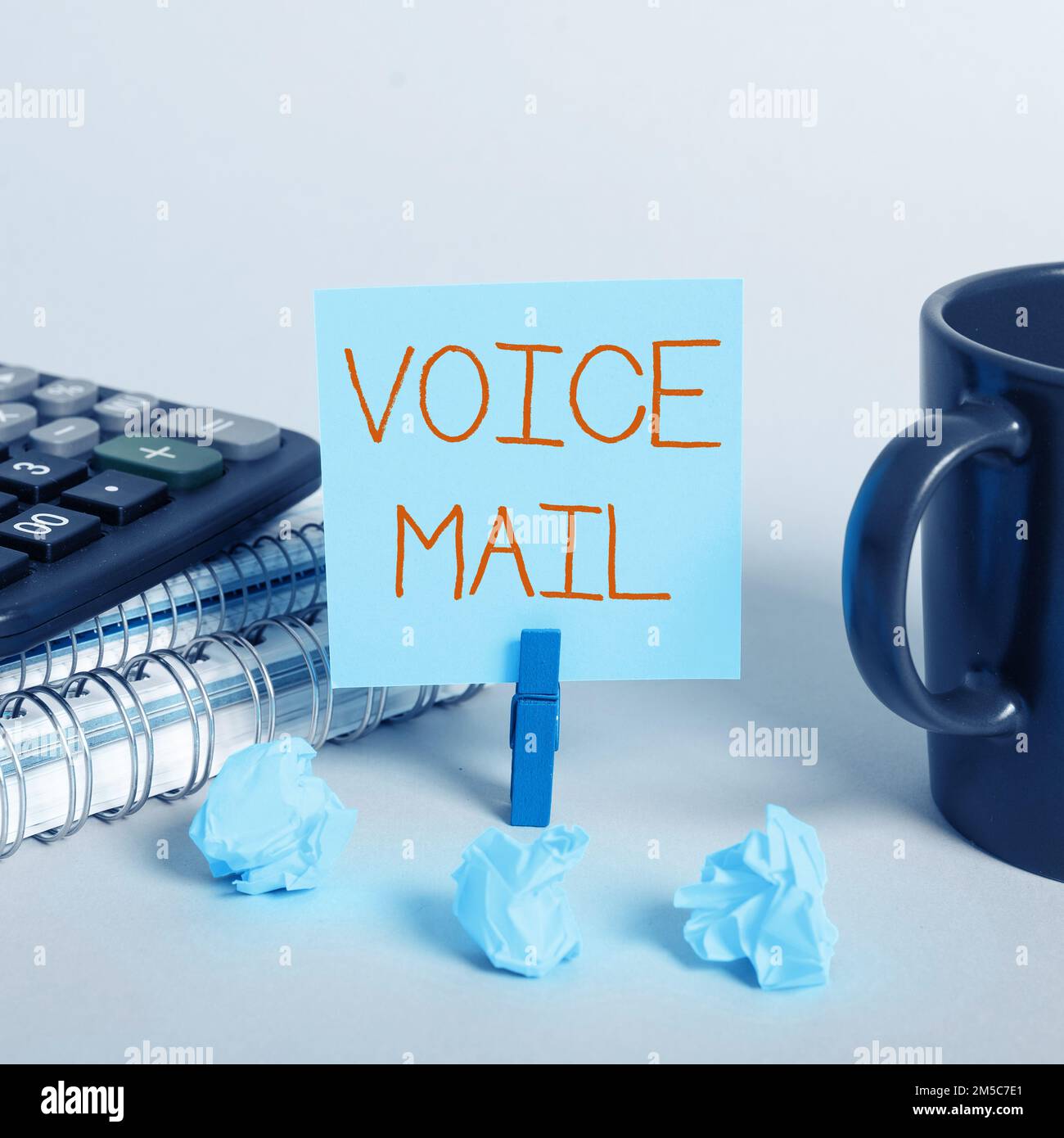 Hand writing sign Voice Mail. Conceptual photo Electronic system that ...