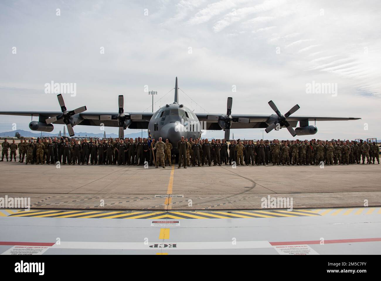U.S. Airmen from the 55th Electronic Combat Group pose in front of ...