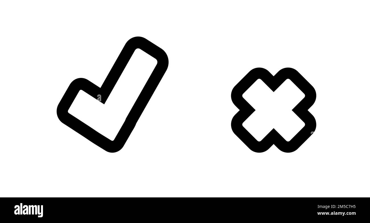 tick and cross icon on white background Stock Vector Image & Art - Alamy