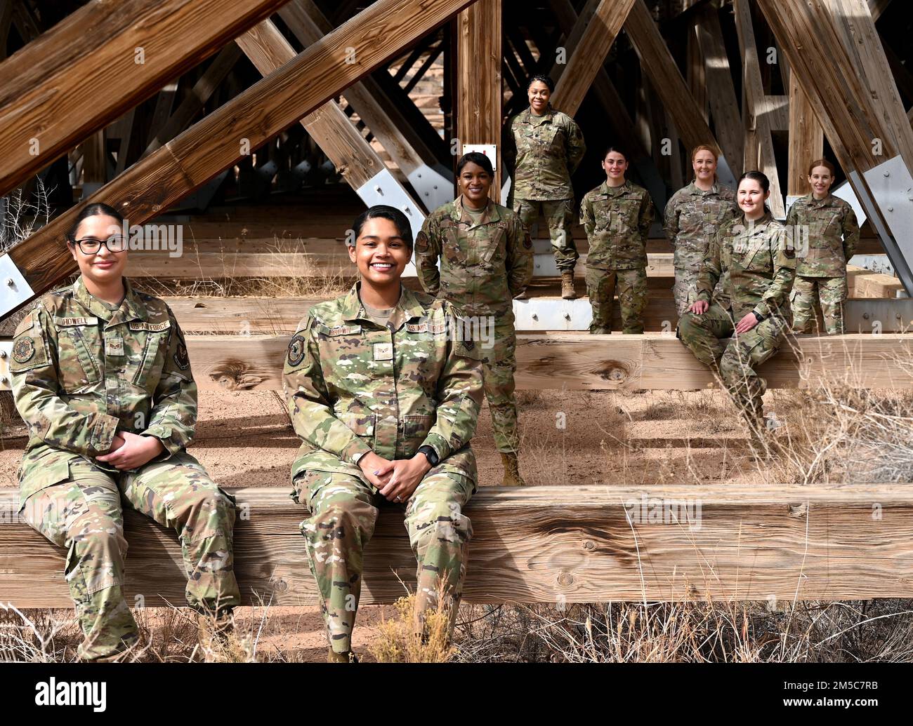 U.S. Air Force Airmen from the 377th Air Base Wing pose for a photo in ...