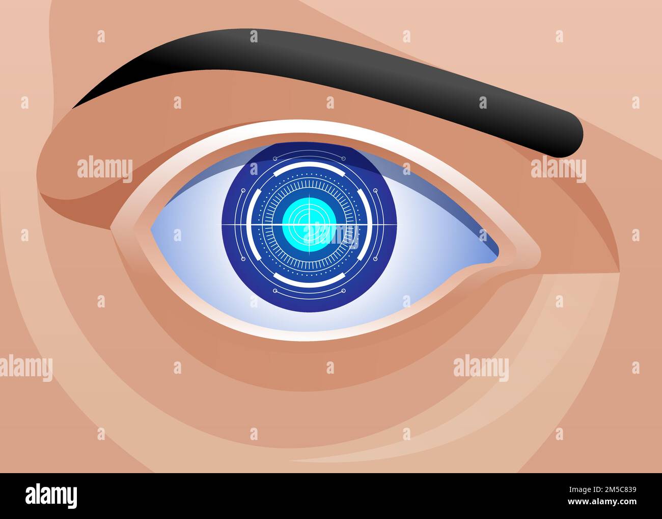 Mechanic Eye Implant Ophthalmology Bionic Prototype Vector illustration ...