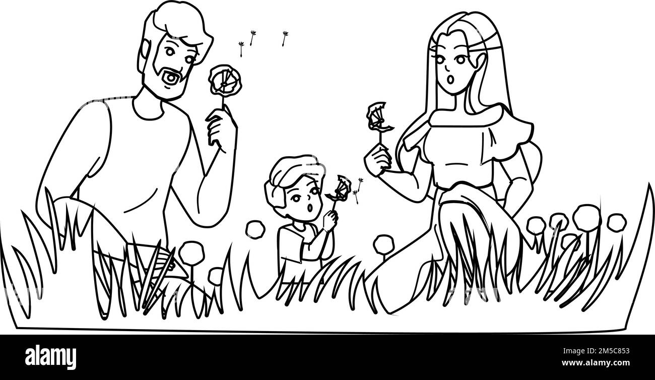 family spring vector Stock Vector Image & Art - Alamy