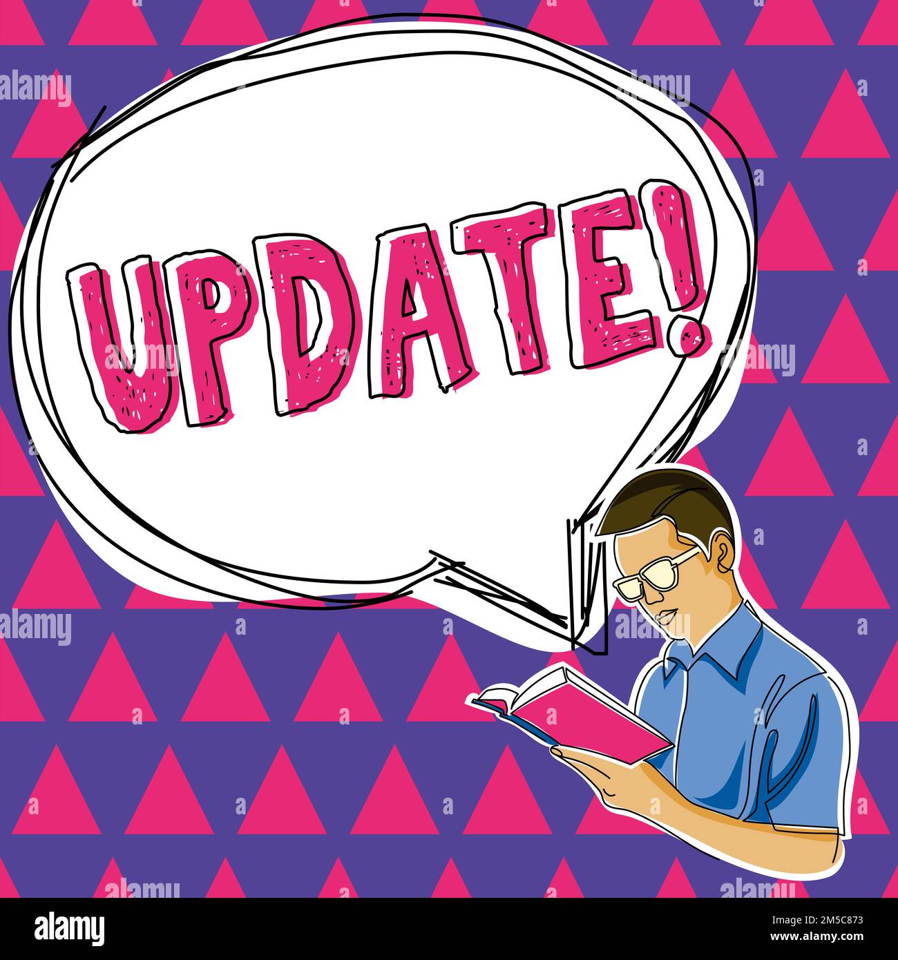 Text showing inspiration Update. Word Written on Make something more modern Adding new facts ...