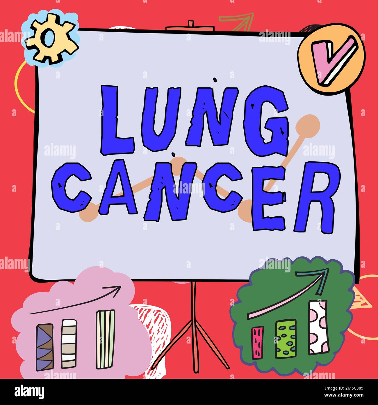 Hand writing sign Lung Cancer. Word Written on Uncontrolled growth of ...