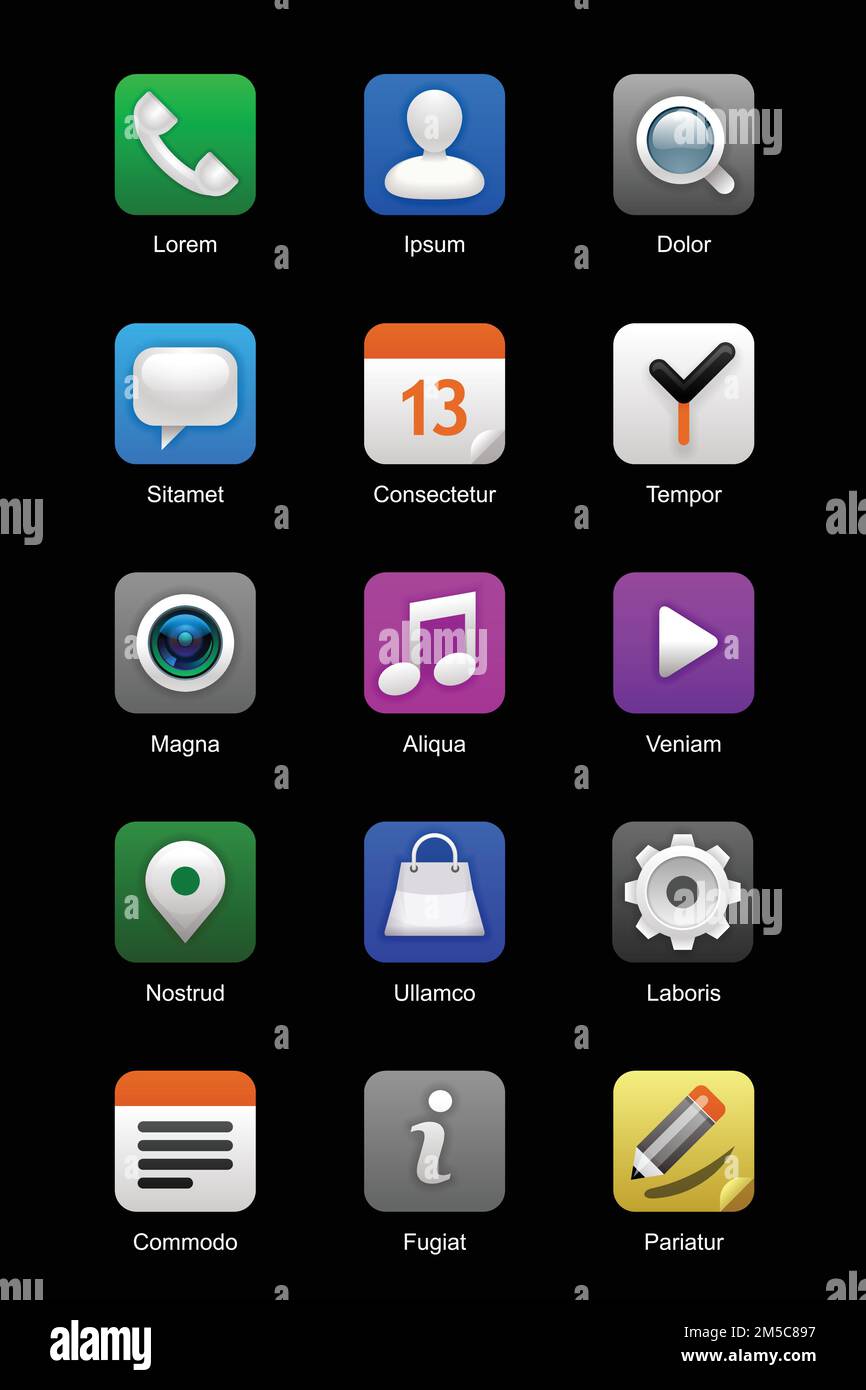 App icons for mobile devices Stock Vector Image & Art - Alamy