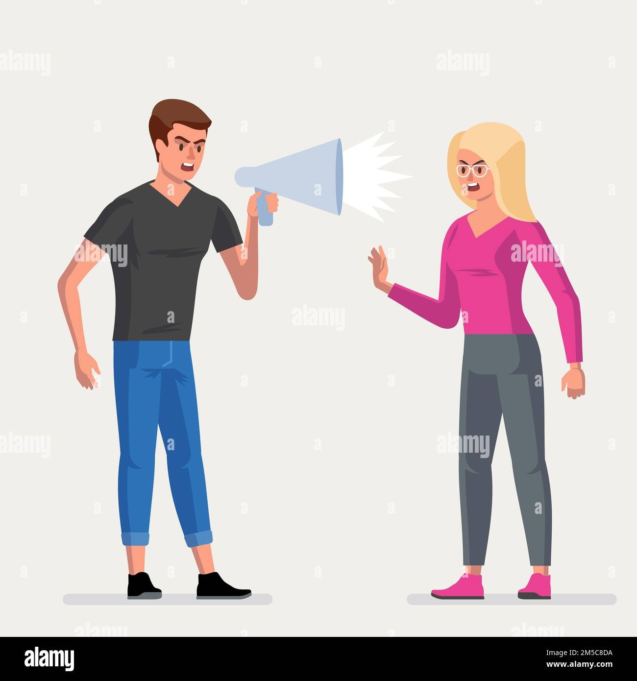 Conflict. A man and a woman quarrel. Vector illustration Stock Vector ...