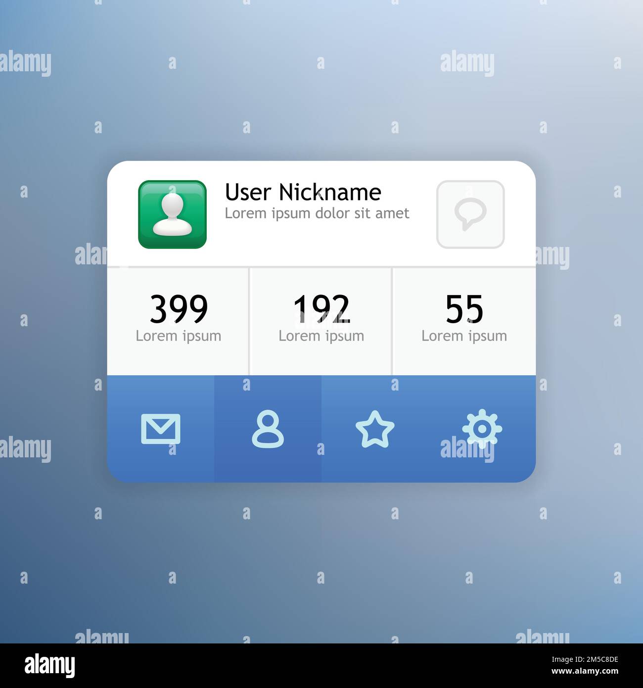 Profile interface. Minimal application for web or mobile devices Stock ...