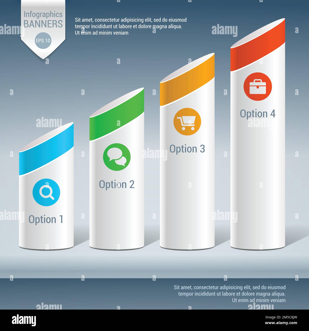 Infographic banners and numbers design template. Eps 10 Stock Vector ...