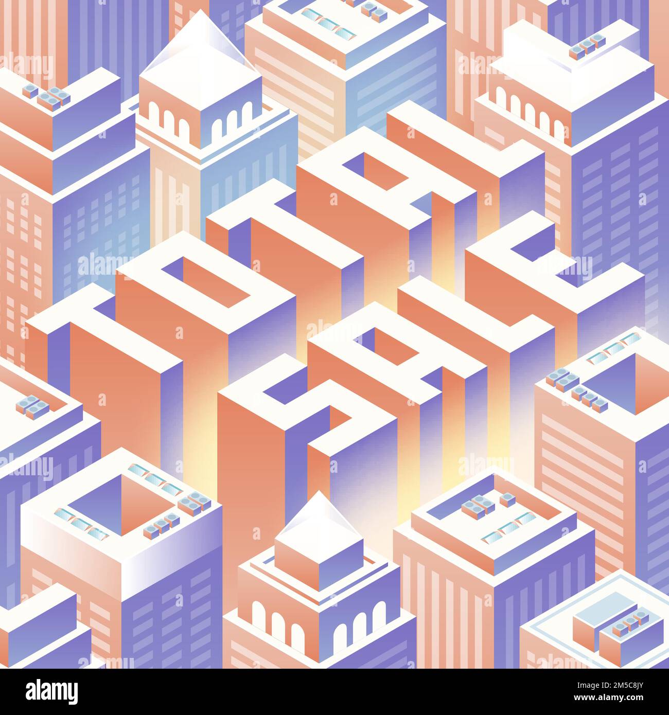 Total Sale. Isometric city. Vector Stock Vector Image & Art - Alamy