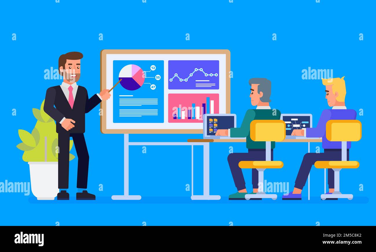 Business meeting in conference room. Presentation of the project. Man ...