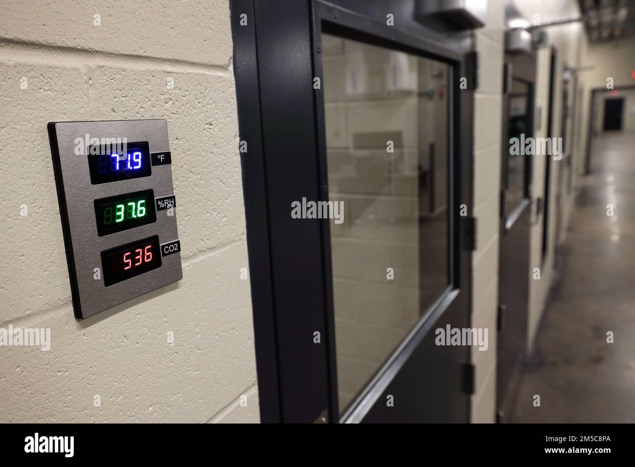 Temperature, humidity and carbon dioxide levels are monitored in ...