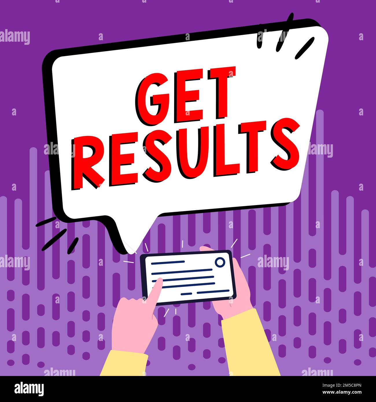 Sign displaying Get Results. Conceptual photo to proceed or arise as a ...