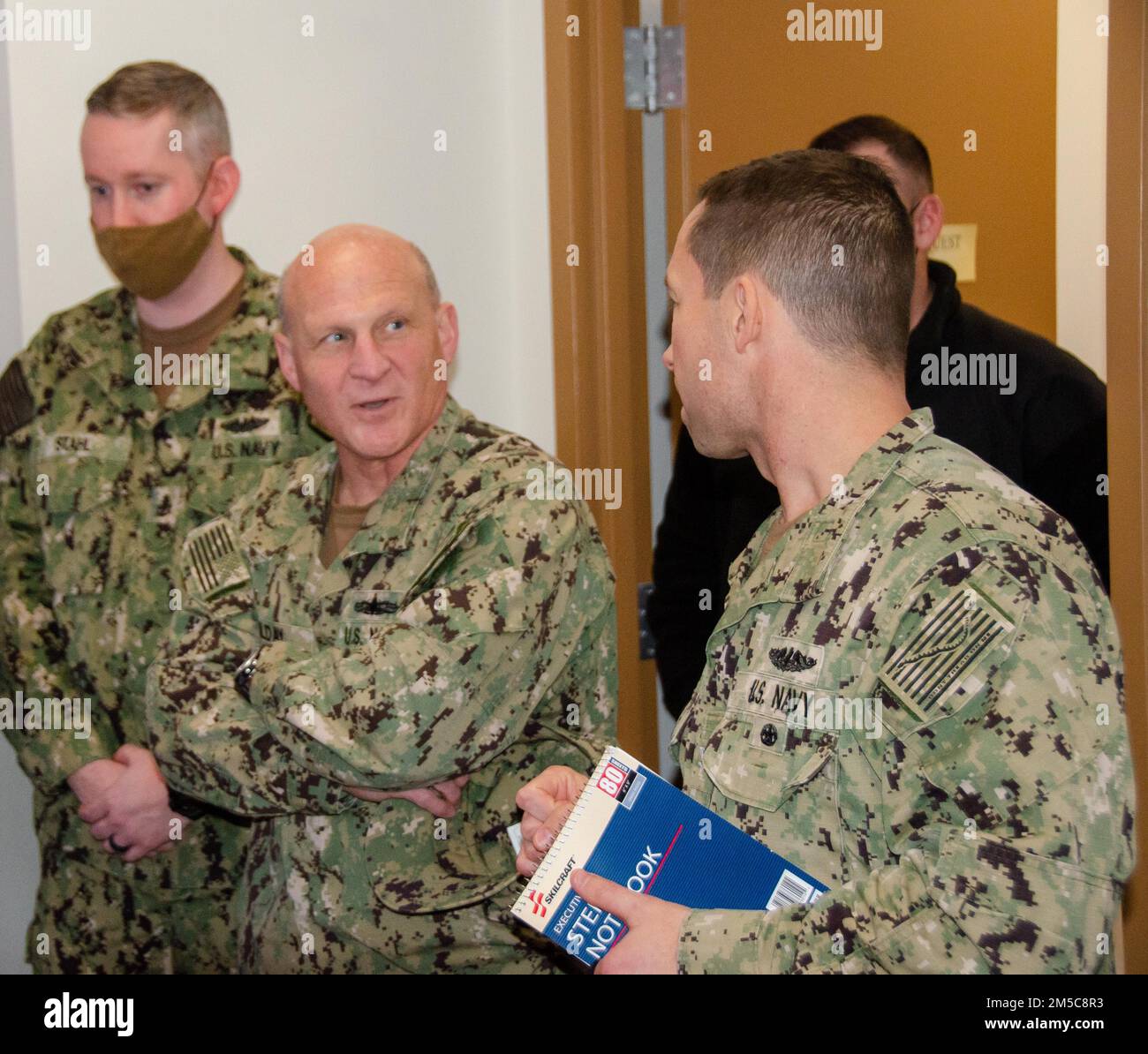 Chief of Naval Operations (CNO) Adm. Mike Gilday observes a high ...