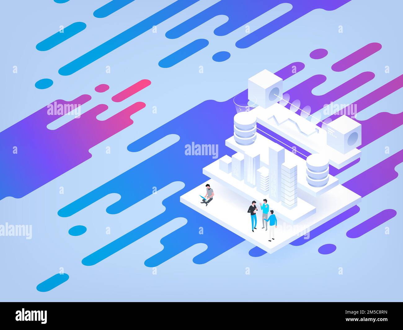 Abstract isometric illustration. High technology concept. Data center ...