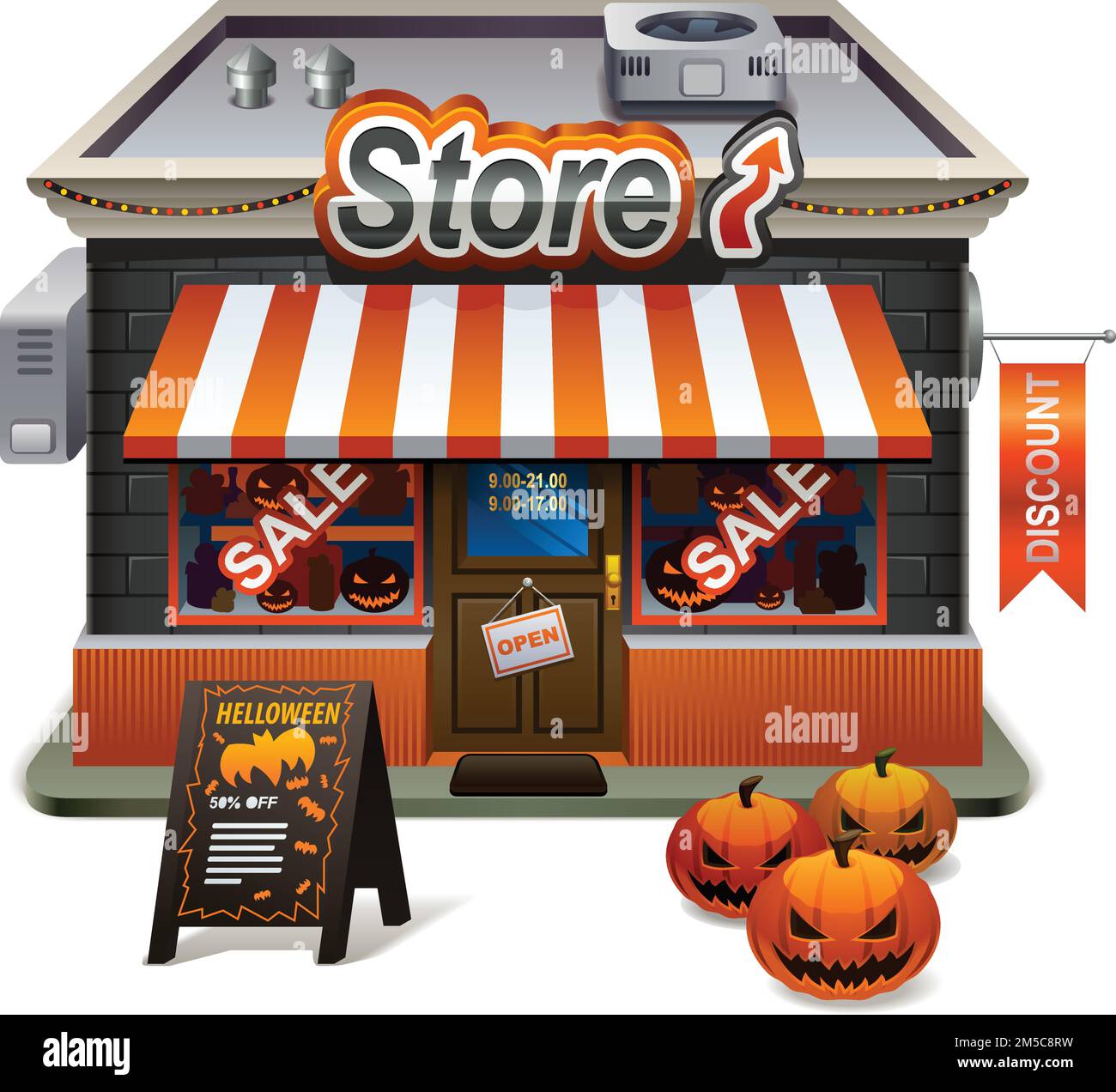 Shop decoration for halloween Stock Vector Images - Alamy