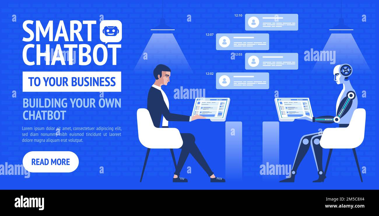 Chatbot business concept. Vector Modern banner for the site, web ...