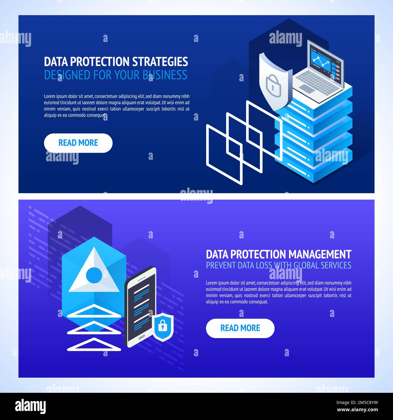 3d isometric vector flat banner design. Data transmission technology ...
