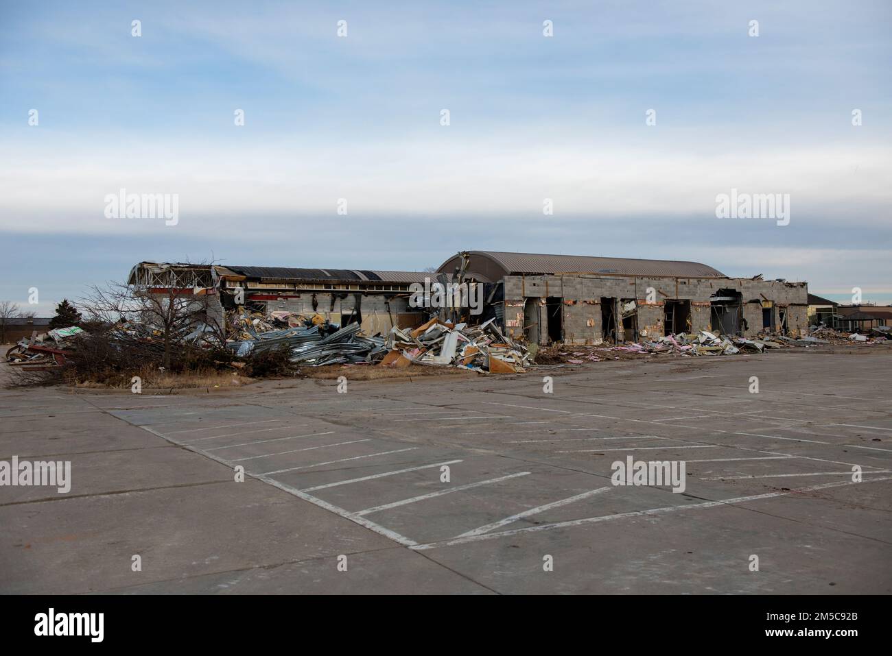 Demolition has begun at Offutt Air Force Base, Neb., Feb. 28, 2022 ...