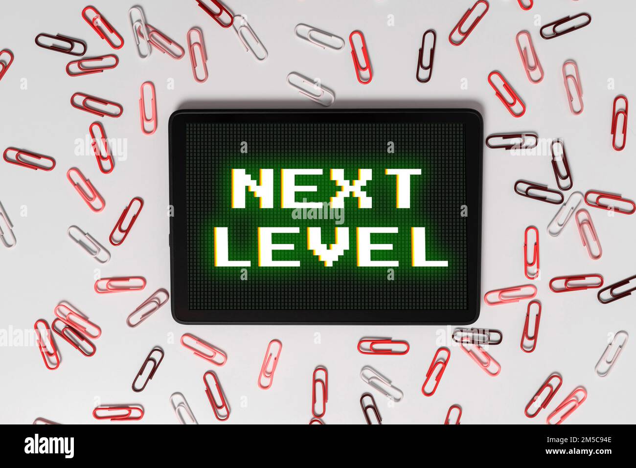 Handwriting text Next Level. Concept meaning having more than one floor and referring to after ...