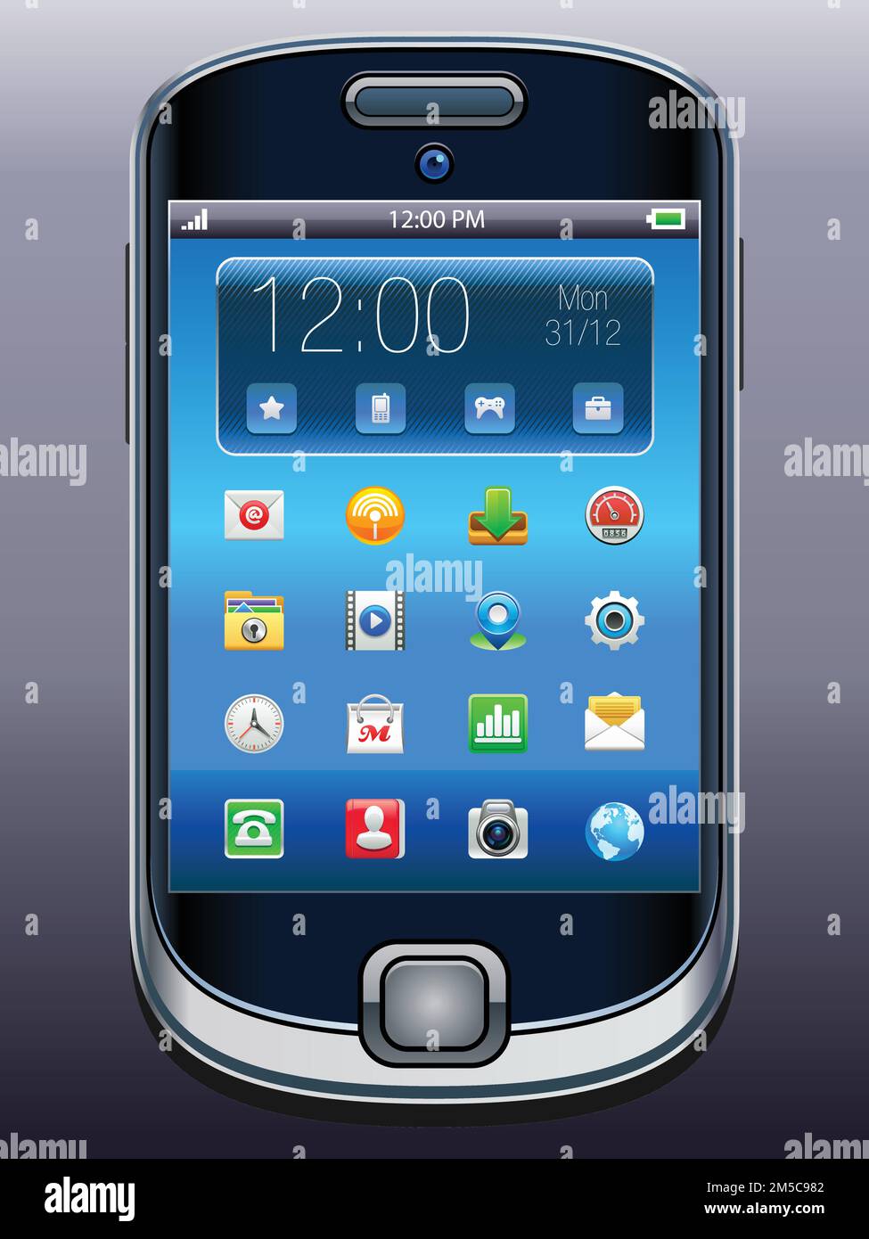 Mobile phone with icons, smartphone original design, vector Stock ...