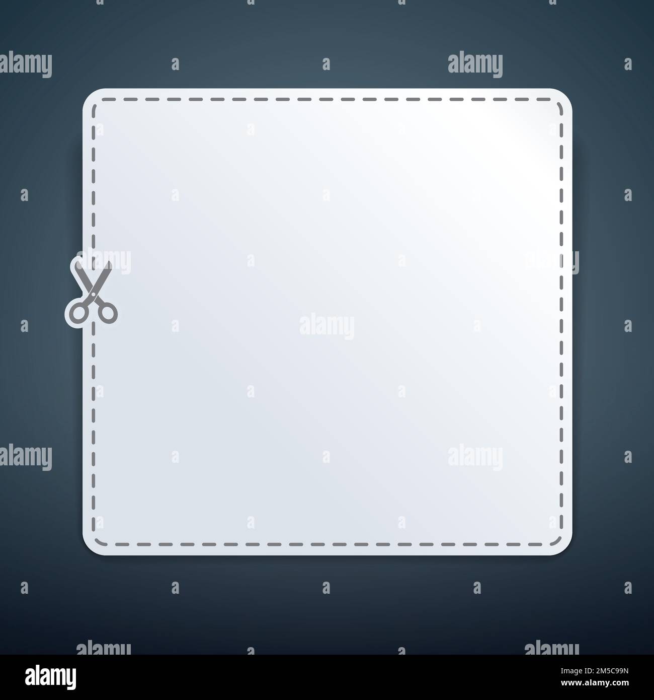 Blank white advertising coupon cut from sheet of paper Stock Vector ...