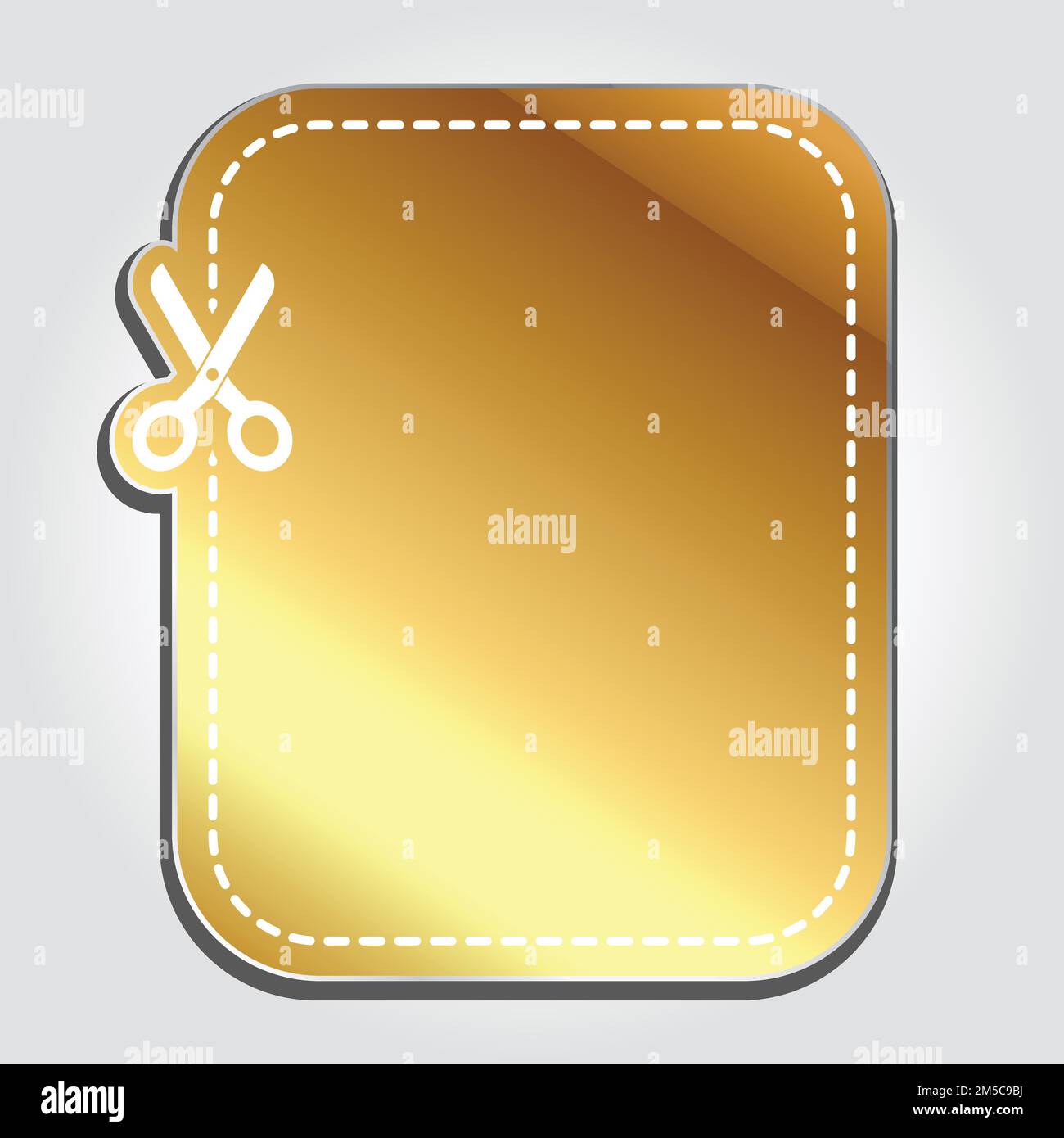 Blank gold advertising coupon cut from sheet of paper Stock Vector ...