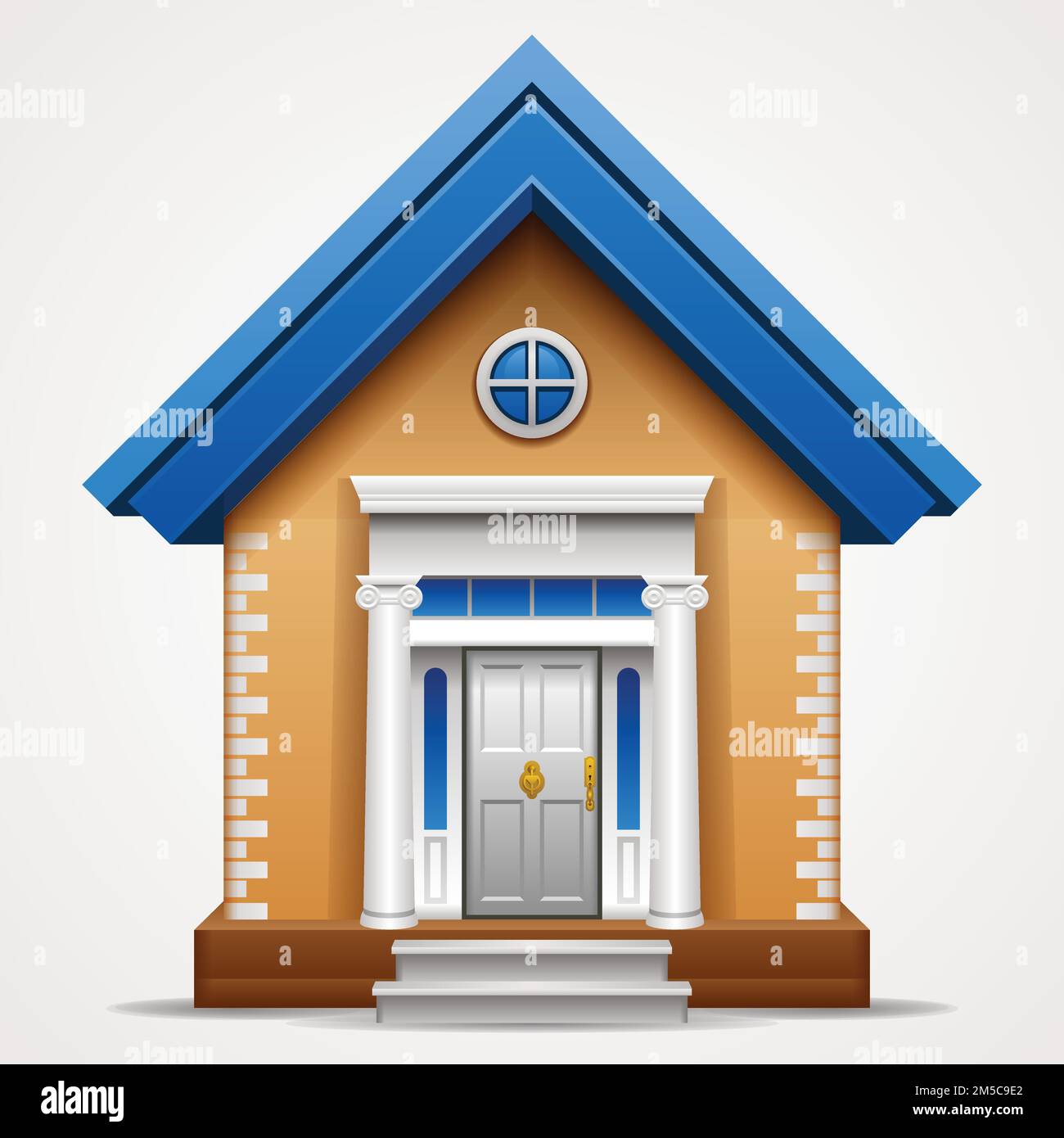 Vector illustration of cool detailed house icon isolated on white ...