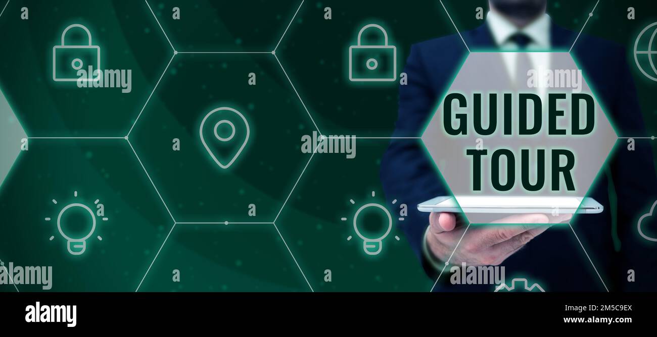 Conceptual display Guided Tour. Word Written on advice or information ...