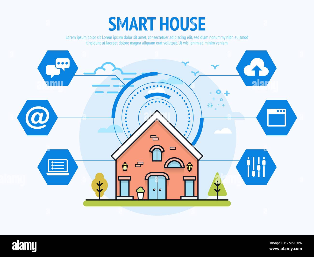 Smart House Technology Of Home Automation Concept Vector Illustration Stock Vector Image And Art
