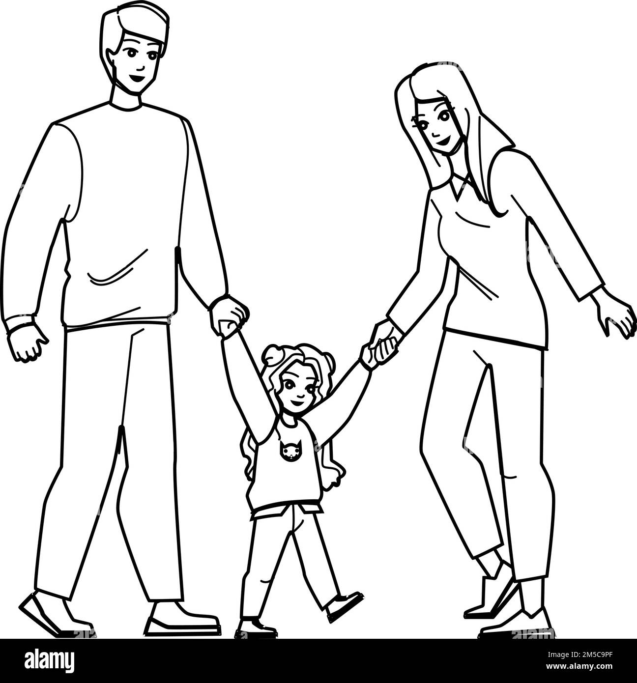 family walking vector Stock Vector Image & Art - Alamy