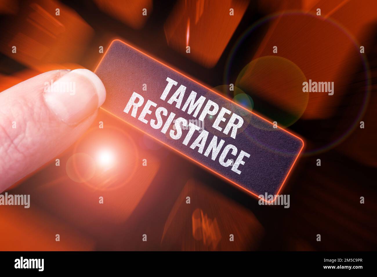 Conceptual caption Tamper Resistance. Internet Concept resilent to ...
