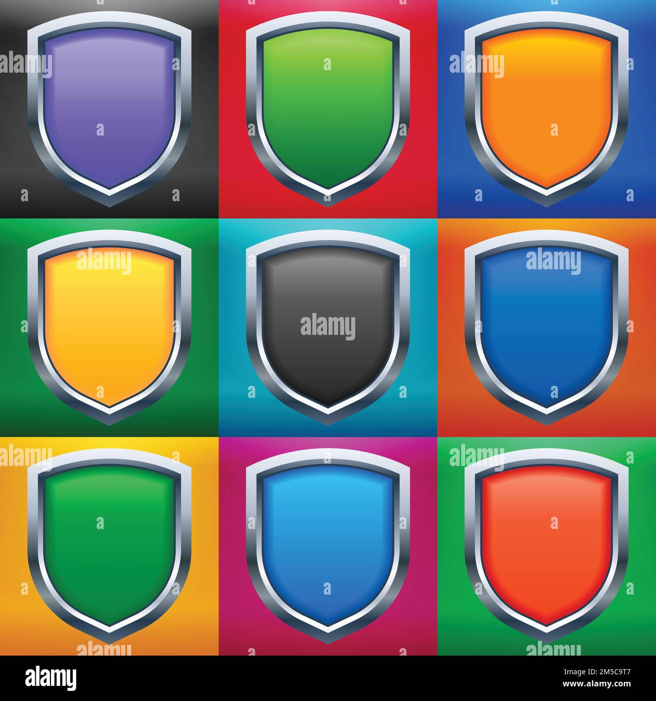 An illustration vector colored shields for your design, website ...