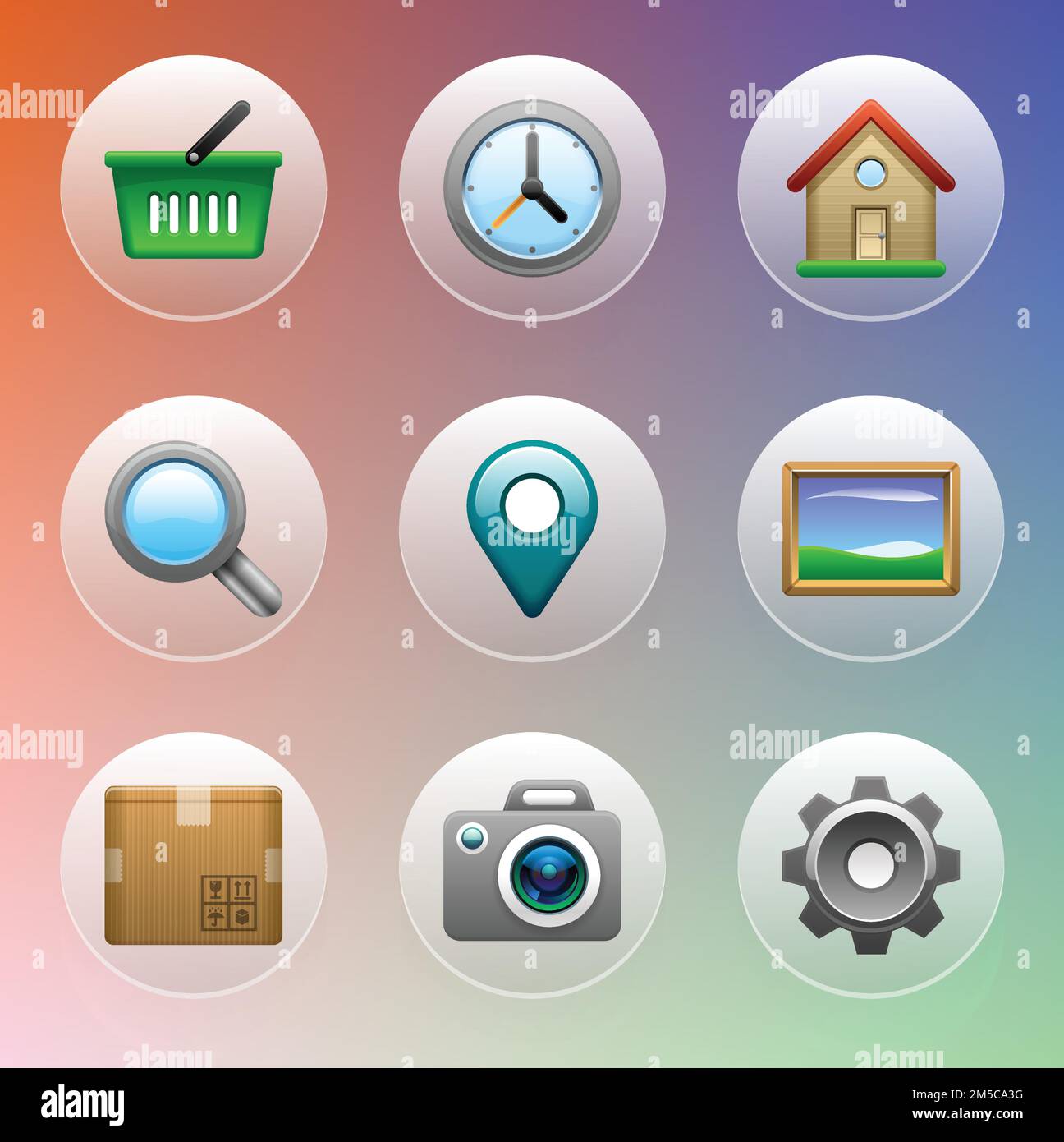 Mobile phone with apps icons interface Stock Vector Images - Alamy