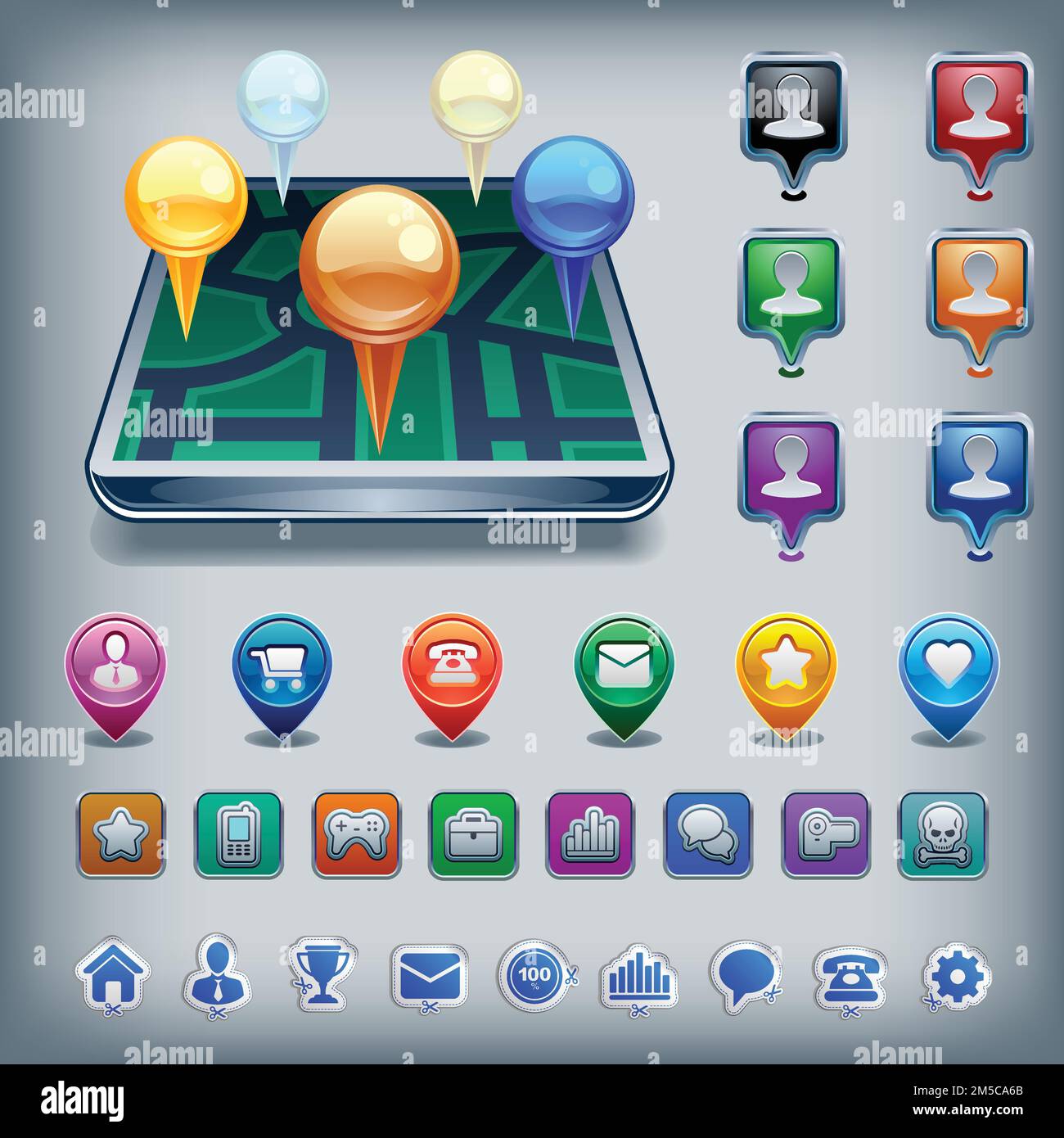 Street map with GPS Icons Stock Vector Image & Art - Alamy