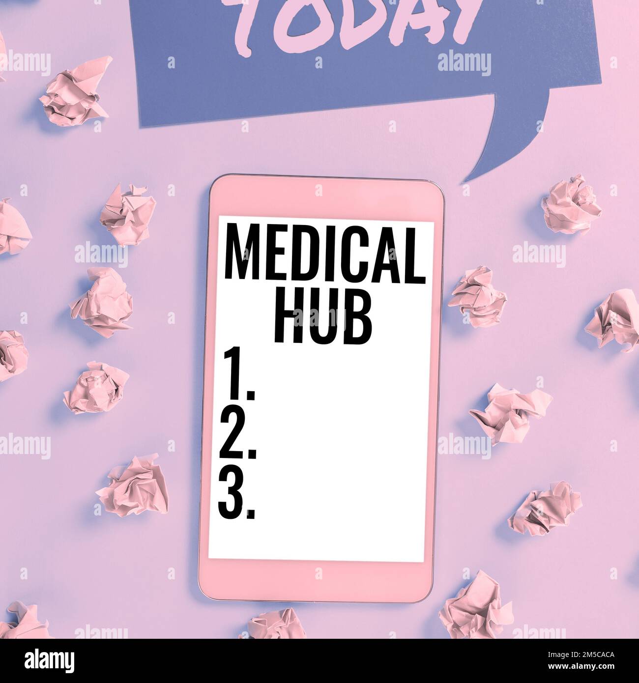 Text caption presenting Medical Hub. Business concept Common connection ...