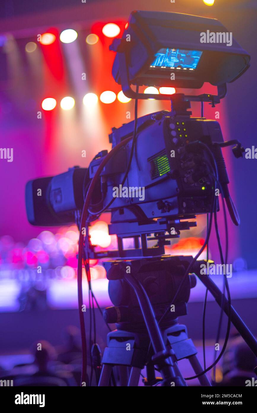 studio camera at the concert. television shooting Stock Photo - Alamy