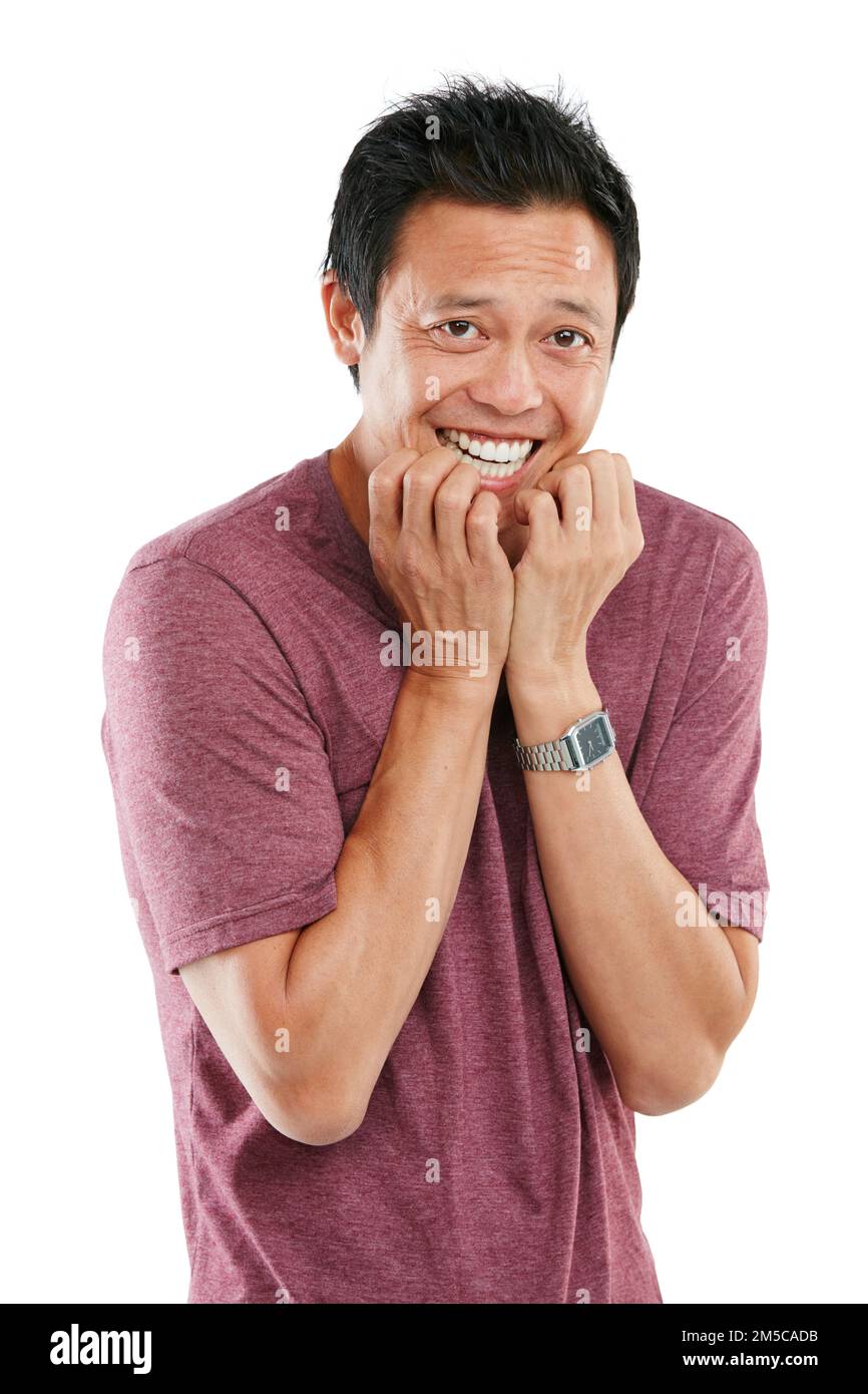The tension is almost unbearable. Studio portrait of a young man ...