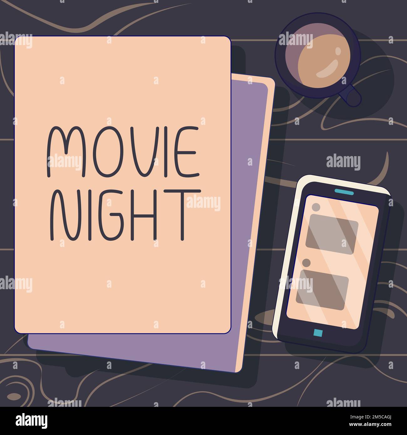 Hand writing sign Movie Night. Word Written on Casual informal reunion ...