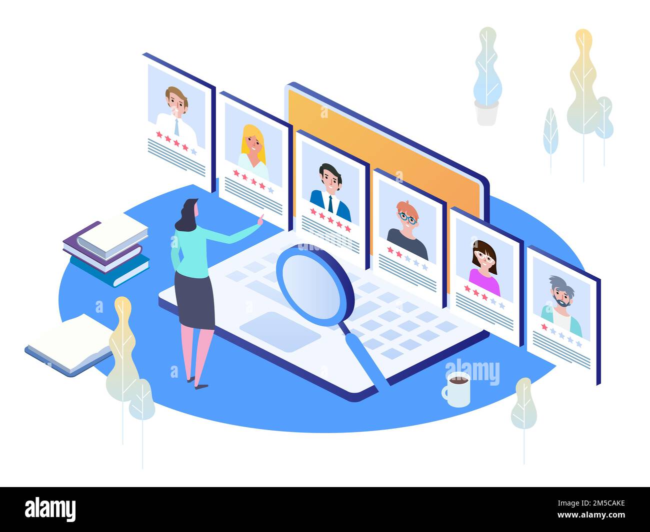 Job interview, recruitment agency. Isometric hiring and recruitment ...