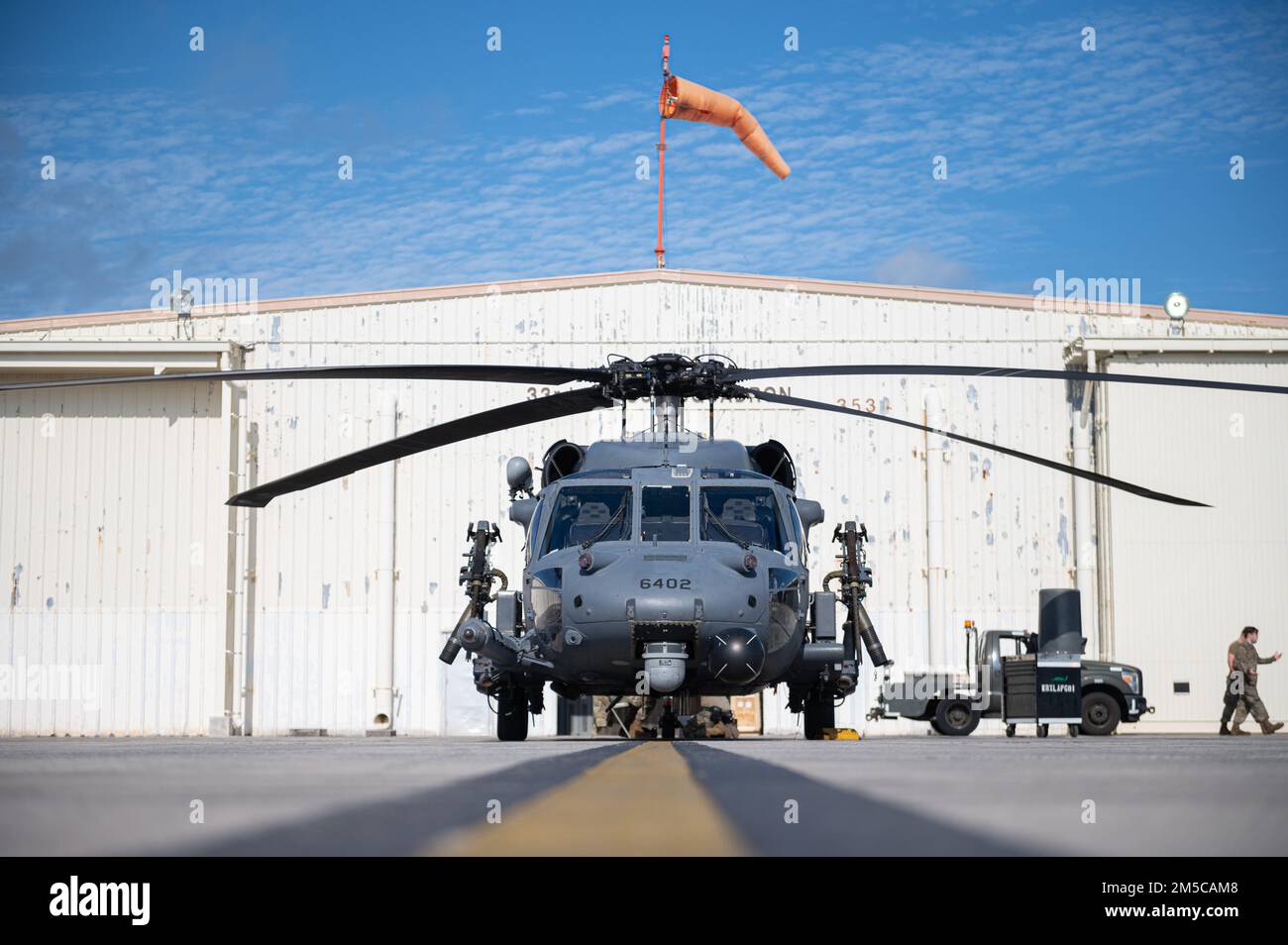 An HH-60G Pave Hawk assigned to the 33rd Rescue Squadron sits outside a ...