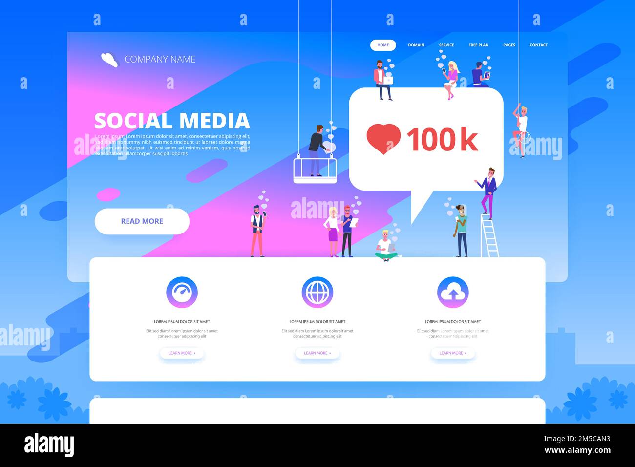 Landing page content Stock Vector Images - Alamy